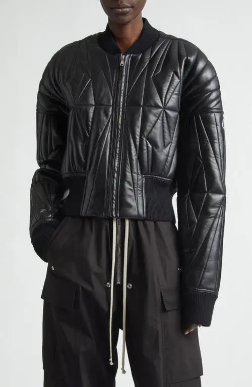 Moncler X Rick Owens Geocamo Leather Bomber Jacket