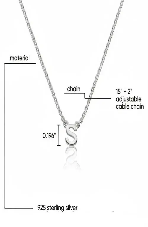 OAK & LUNA Inez Initial Necklacesterling Silver 925 - Letter J