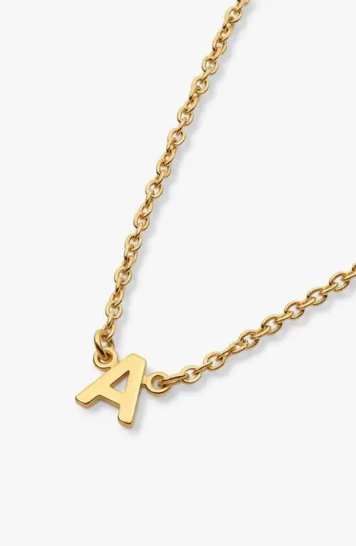 OAK & LUNA Inez Initial Necklace 18k Gold Plated Silver - Letter A