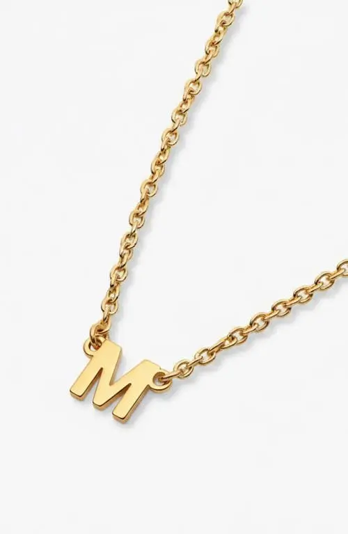 OAK & LUNA Inez Initial Necklace 18k Gold Plated Silver - Letter M