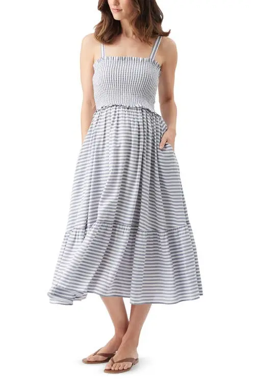 RIPE MATERNITY Sofia Stripe Dress - Indigo/white