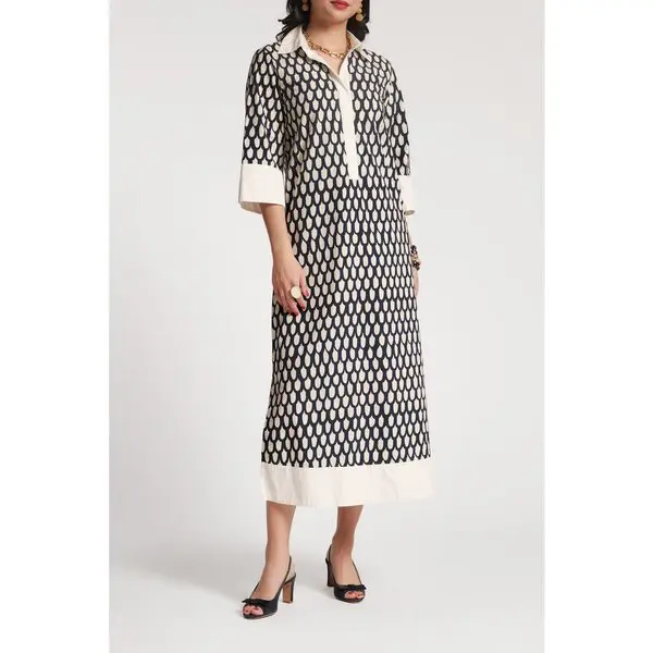 FRANCES VALENTINE Tracey Midi Dress - Navy/multi