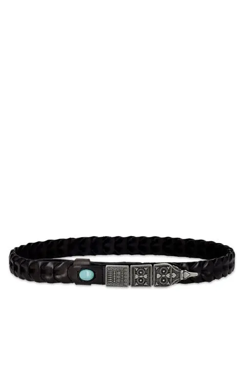 FORTELA Tess Woven Leather Belt - Black