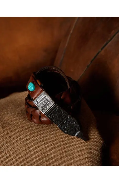 FORTELA Tess Woven Leather Belt - Brown