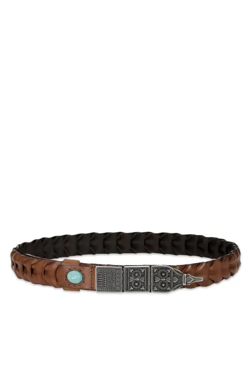 FORTELA Tess Woven Leather Belt - Brown