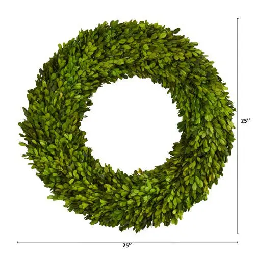 NEARLY NATURAL 24-in Preserved Boxwood Wreath