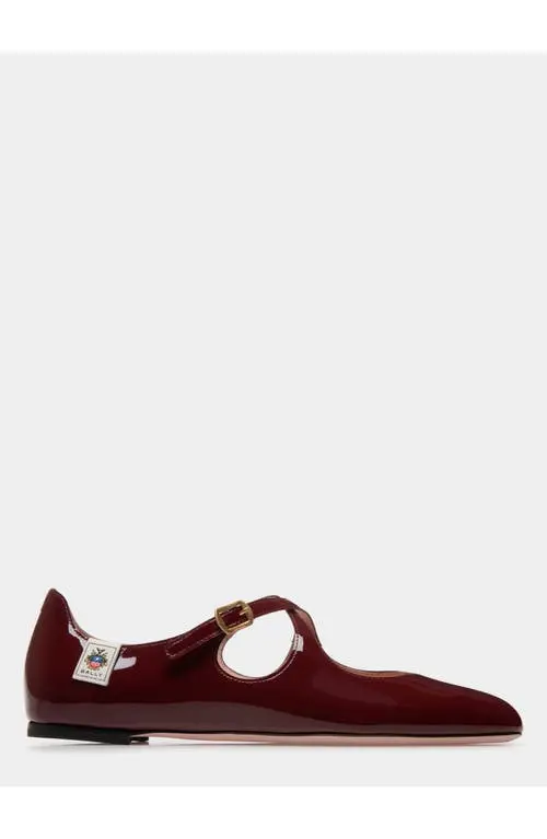 Bally Rina Flat In Andorra Patent Leather - Red