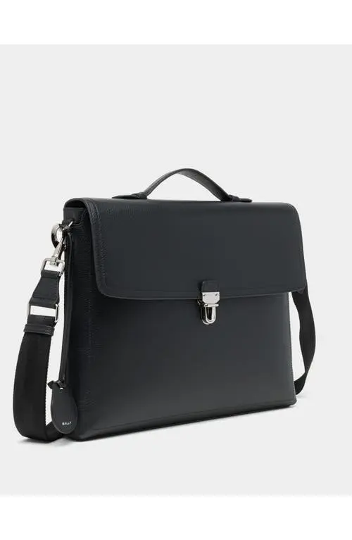 Bally Capitol Briefcase In Bovine Grained Leather