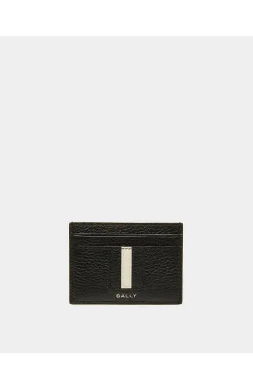 Bally Ribbon Card Holder In Leather - Black