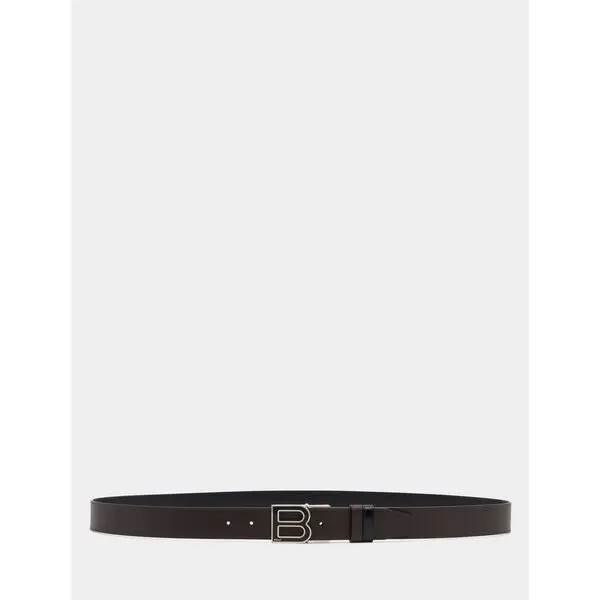 Bally B Logo 35mm Adjustable And Reversible Belt - Ebano/black+pall