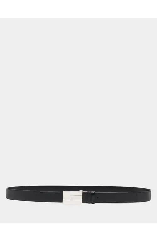 Bally Ollam 35 Mm Adjustable And Reversible Belt - Black/black+palladio
