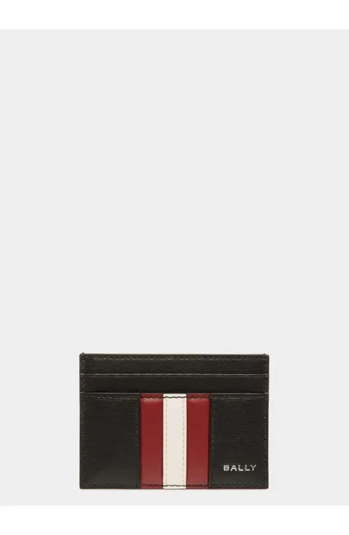 Bally Mythos Card Holder - Black+red/bone+pall