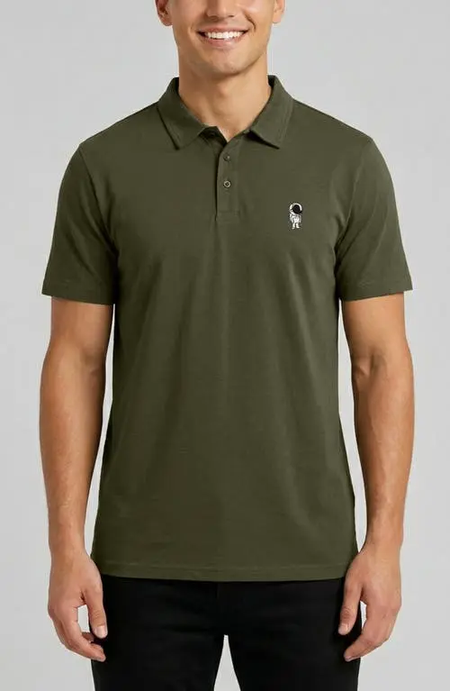 DALIX Astronaut Midweight Short Sleeve Polo Shirt - Army