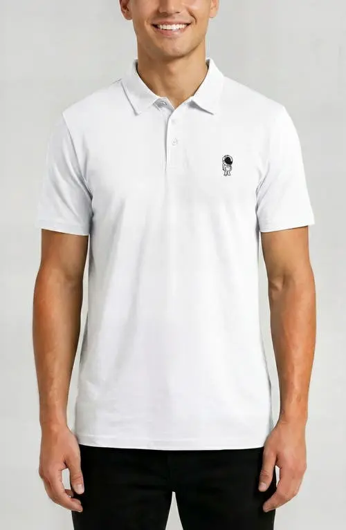 DALIX Astronaut Midweight Short Sleeve Polo Shirt - White