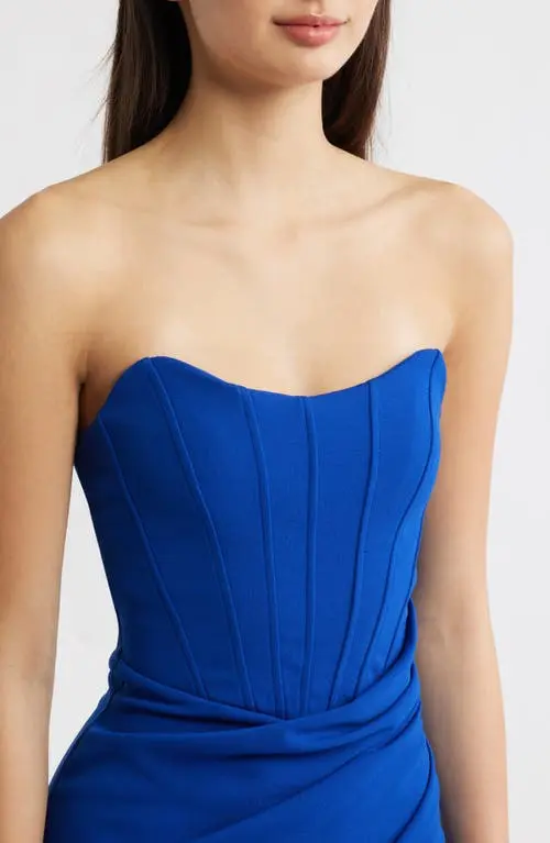 EMERALD SUNDAE Strapless Cateye Corset Gown - Royal