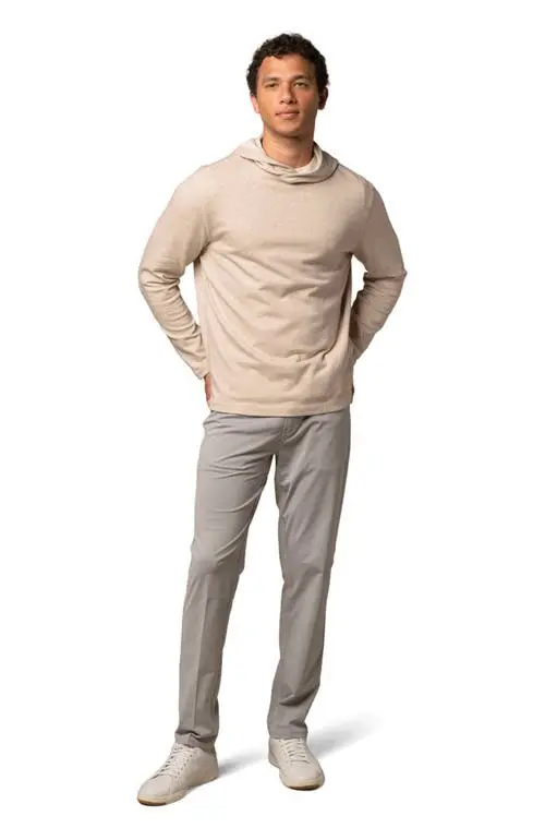 ASHWORTH GOLF Terry Twillback Hoodie - Oatmeal Heather