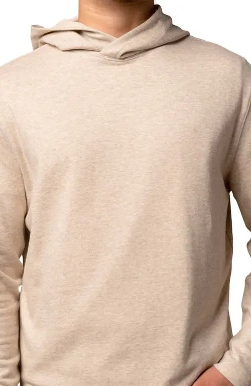 ASHWORTH GOLF Terry Twillback Hoodie - Oatmeal Heather