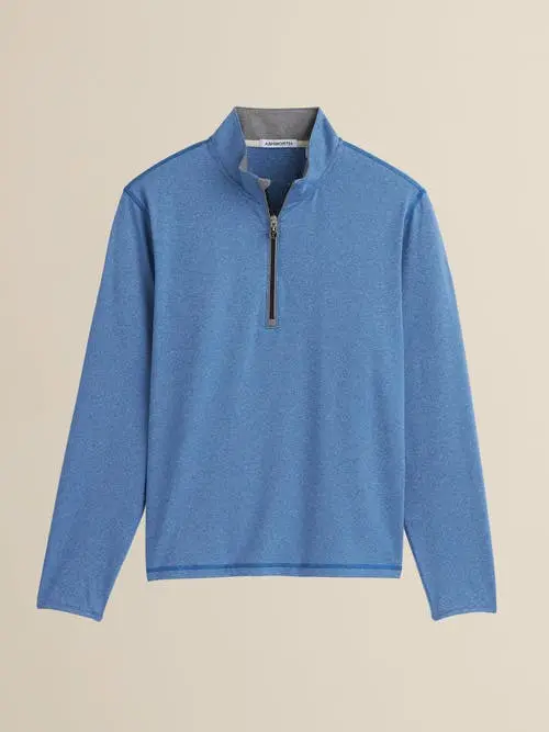 ASHWORTH GOLF La Jolla 1/4 Zip Performance Pullover - Cobalt Heather