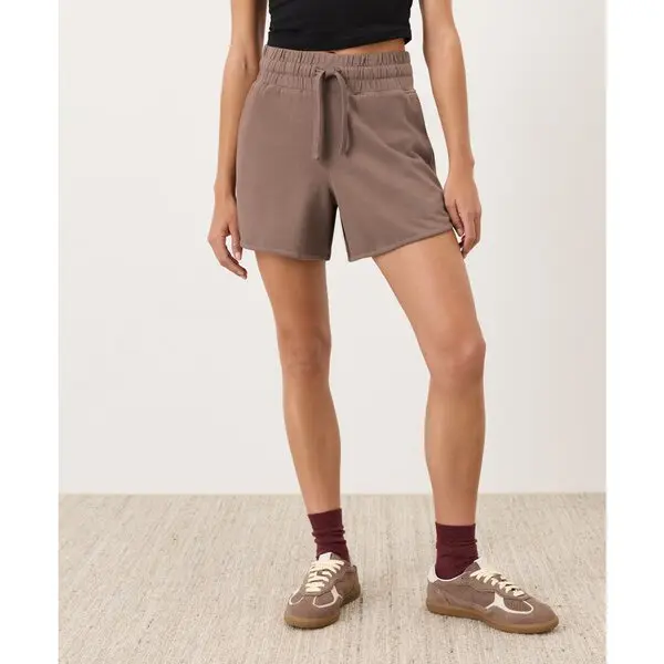 PACT Cloudknit Curved Hem Short - Deep Taupe