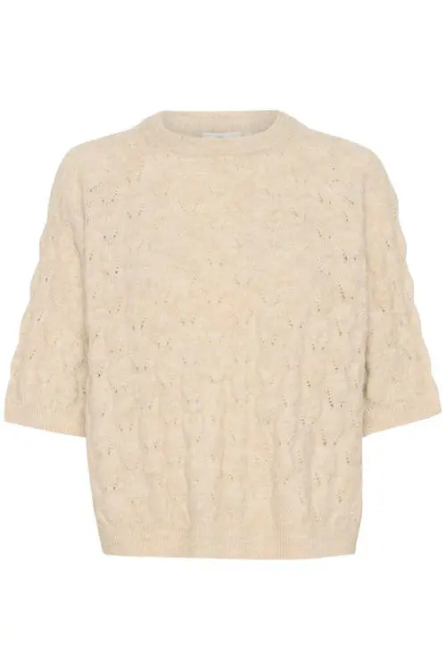 KAFFE Malene Half Sleeve Pullover - Feather Gray Melange