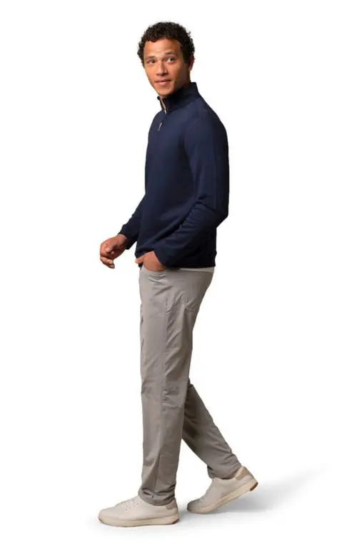 ASHWORTH GOLF Terry Twillback 1/4 Zip Performance Top - Driver Navy