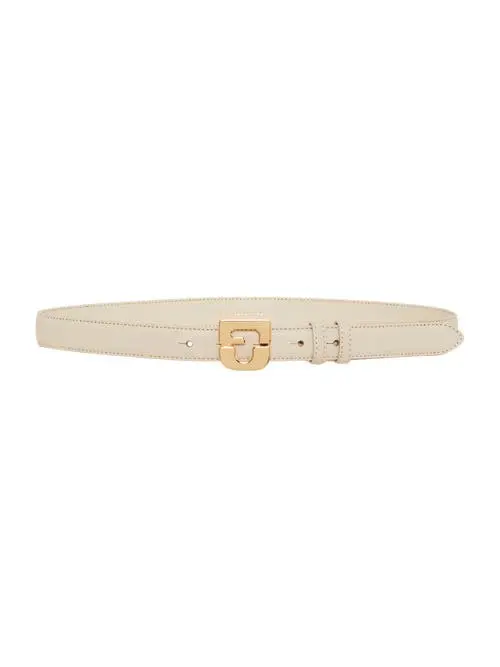 Gerard Darel Le Lauren Slim Leather Belt - Ecru