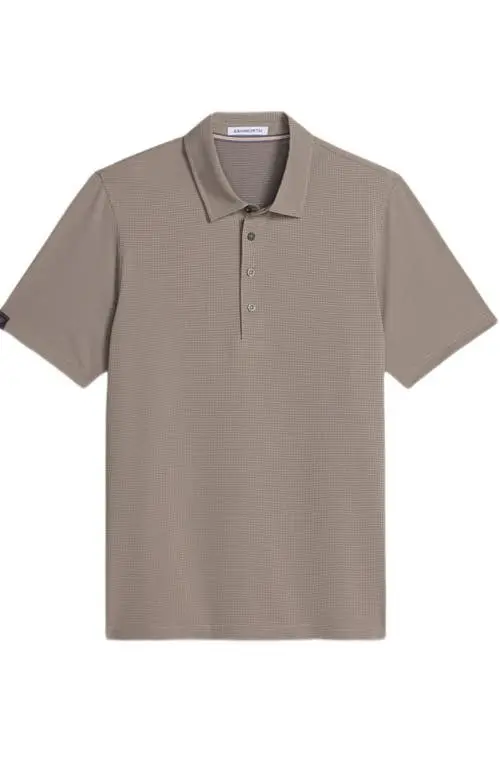 ASHWORTH GOLF Houndstooth Polo - Peyote/asphalt