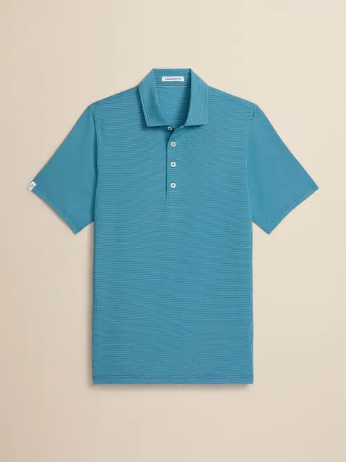 ASHWORTH GOLF Houndstooth Polo - Poseidon/atlantis