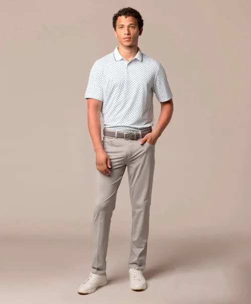 ASHWORTH GOLF All In Polo - White/poseidon/atlantis