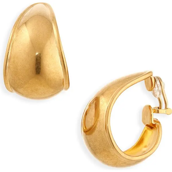 Saint Laurent Gradient Bumpy Hoop Earrings - Brass Gold