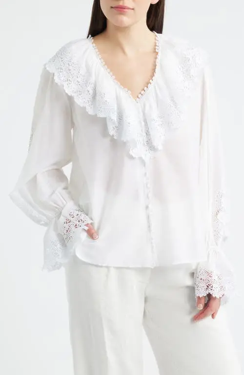 Kobi Halperin Arielle Lace-trimmed Pullover Top - White
