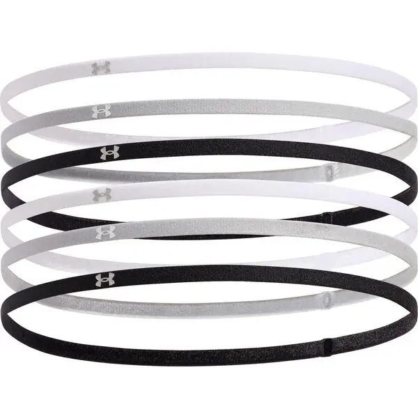 Under Armour Assorted Mini Headbands 6 Pack - Black// Mod Gray