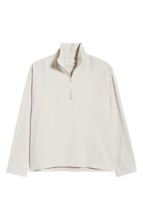 FRAME Half Zip Wool Overshirt - Light Taupe