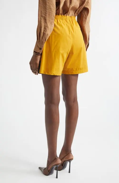 Saint Laurent Cassandre Bicolor Bermuda Shorts - Curry/noir