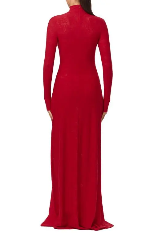 Naked Wardrobe Mock Neck Lace Maxi Dress