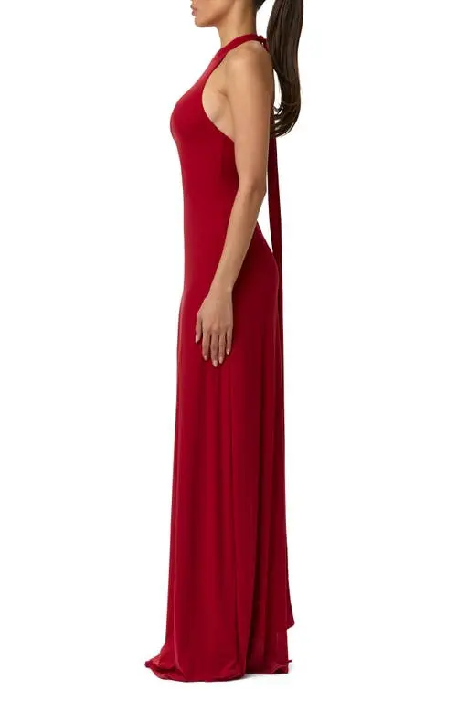 Naked Wardrobe Bow Halter Maxi Dress