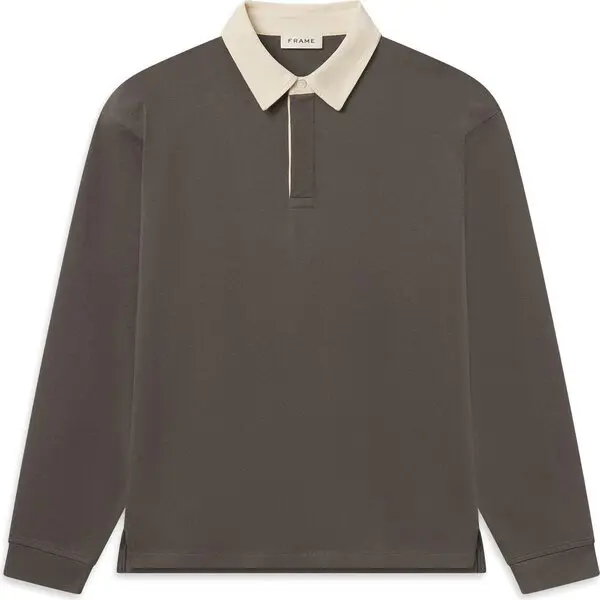 FRAME Cotton Rugby Polo - Grey