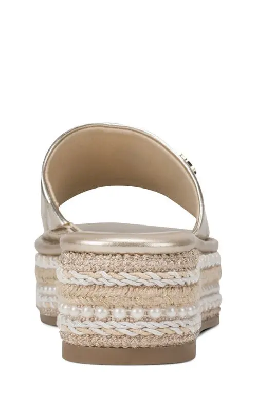 Karl Lagerfeld Paris Keswick Espadrille Platform Wedge Slide Sandal