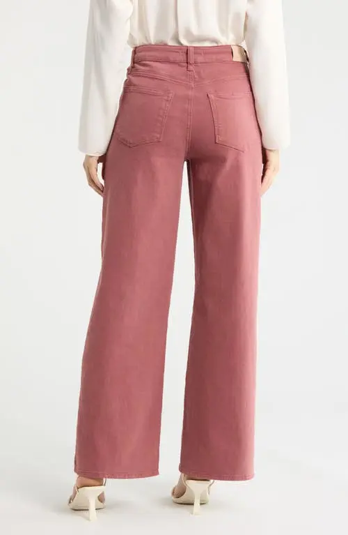 Paige Anessa High-waist Wide-leg Jeans - Vintage Brick Berry