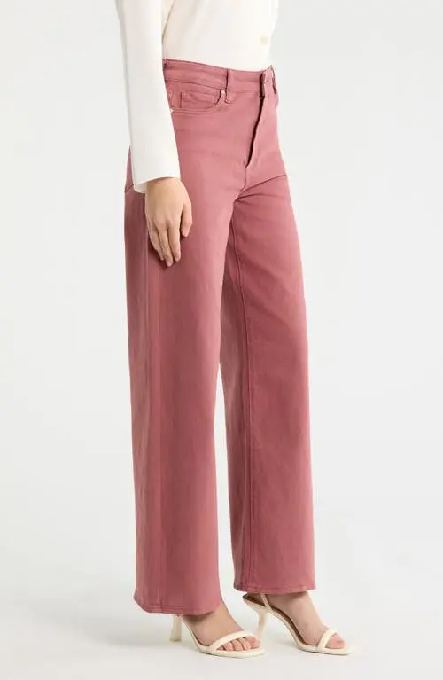 Paige Anessa High-waist Wide-leg Jeans - Vintage Brick Berry