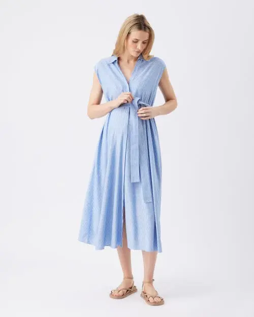 RIPE MATERNITY Abby Stripe Shirt Dress