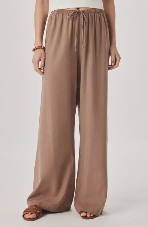 Splendid Valerie Drawstring Wide Leg Pants - Wicker Brown