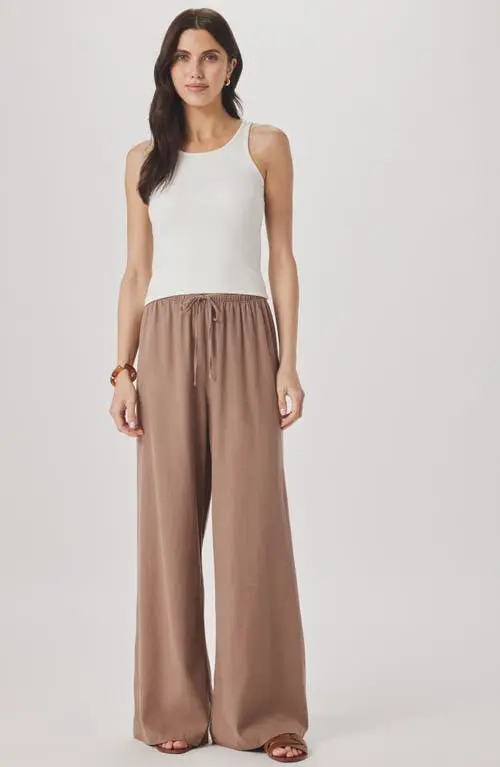 Splendid Valerie Drawstring Wide Leg Pants - Wicker Brown