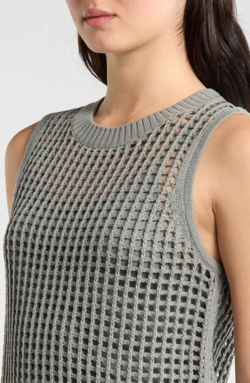 Splendid Camellia Open Knit Sleeveless Sweater - Eucalyptus Green