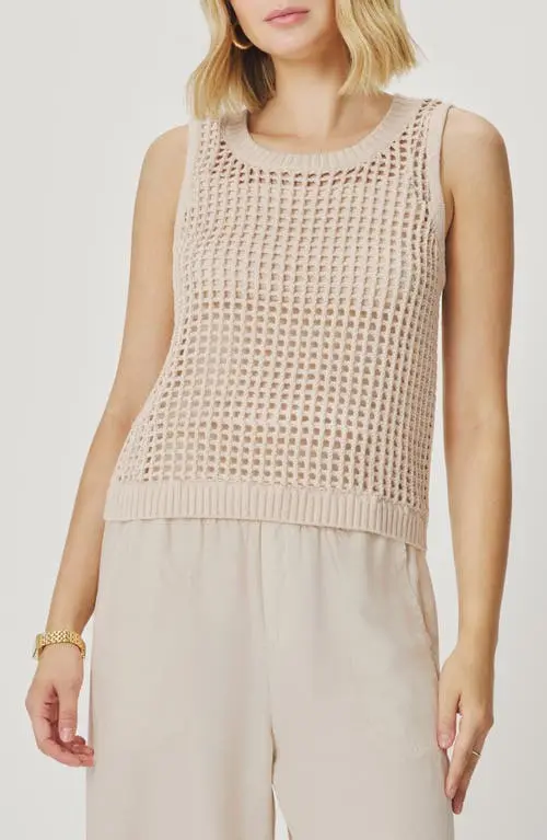 Splendid Camellia Open Knit Sleeveless Sweater - Fawn Beige