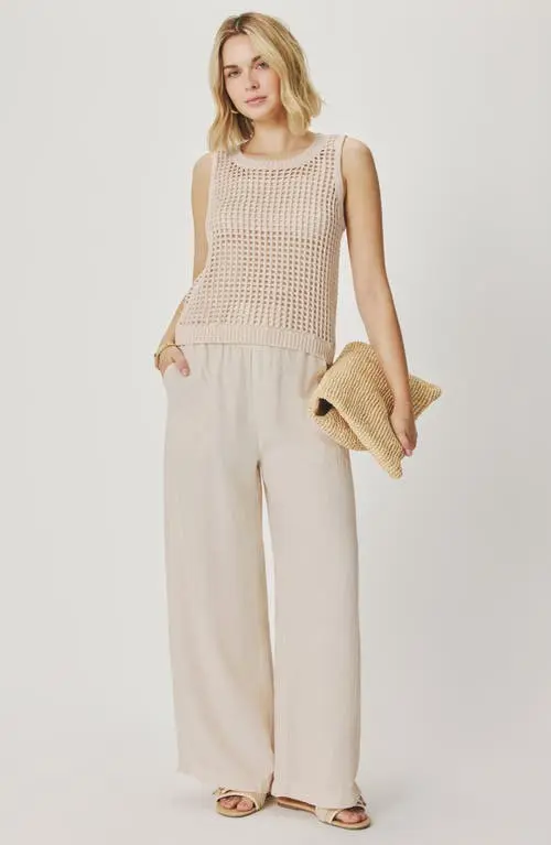 Splendid Camellia Open Knit Sleeveless Sweater - Fawn Beige