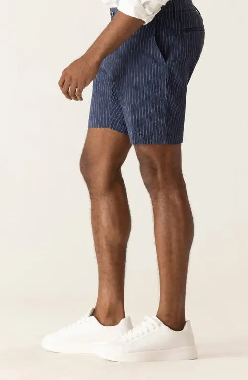 DEKE Oasis Seersucker Bermuda Shorts - Indigo/natural