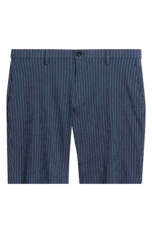 DEKE Oasis Seersucker Bermuda Shorts - Indigo/natural