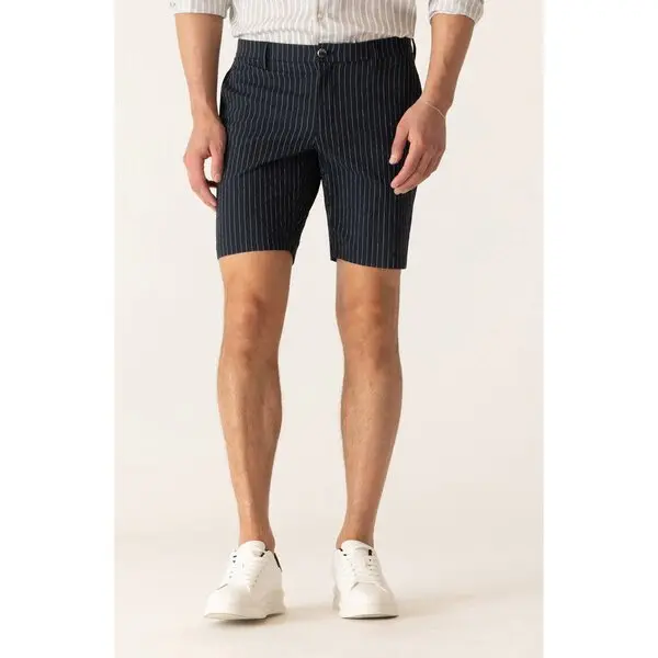 DEKE Oasis Seersucker Bermuda Shorts - Midnight/natural