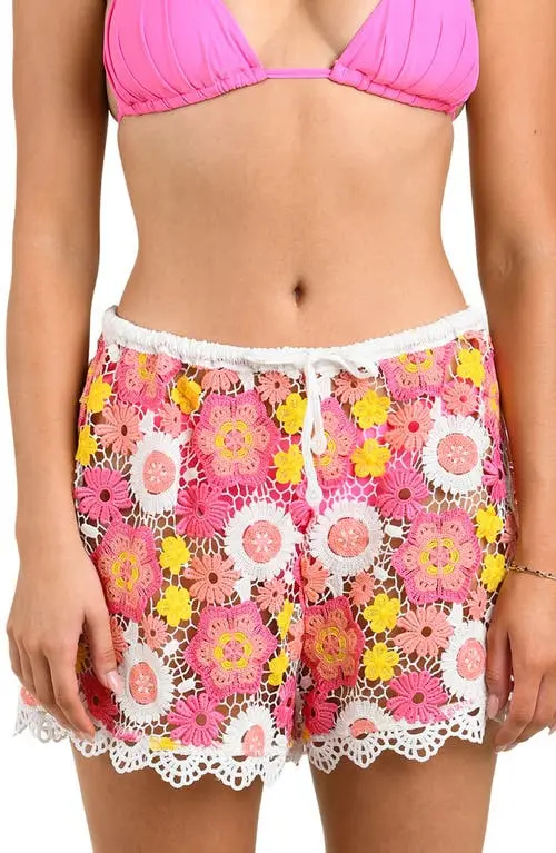 CITRUS Happy Open Stitch Cover-up Shorts - Pink